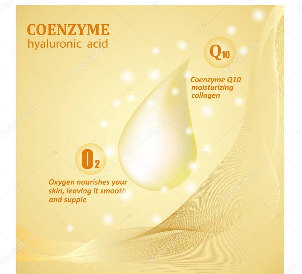 Ca da del cido hialur nico de la coenzima, fondo suave del vector 2024