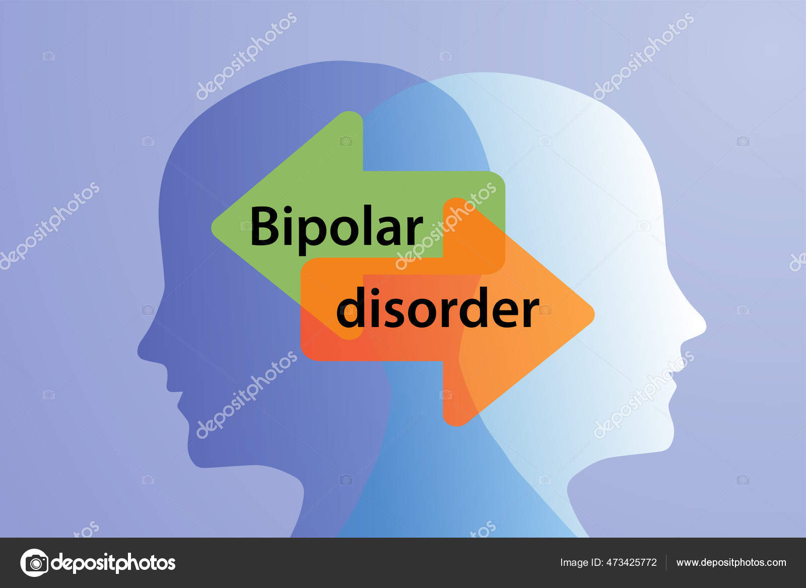 Metaphor Mental Bipolar Disorder Two Faced Split Personality Concept ...