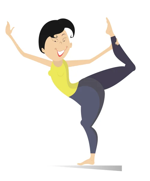 Young Woman Lithe Figure Doing Sport Yoga Exercises Illustration Young ...