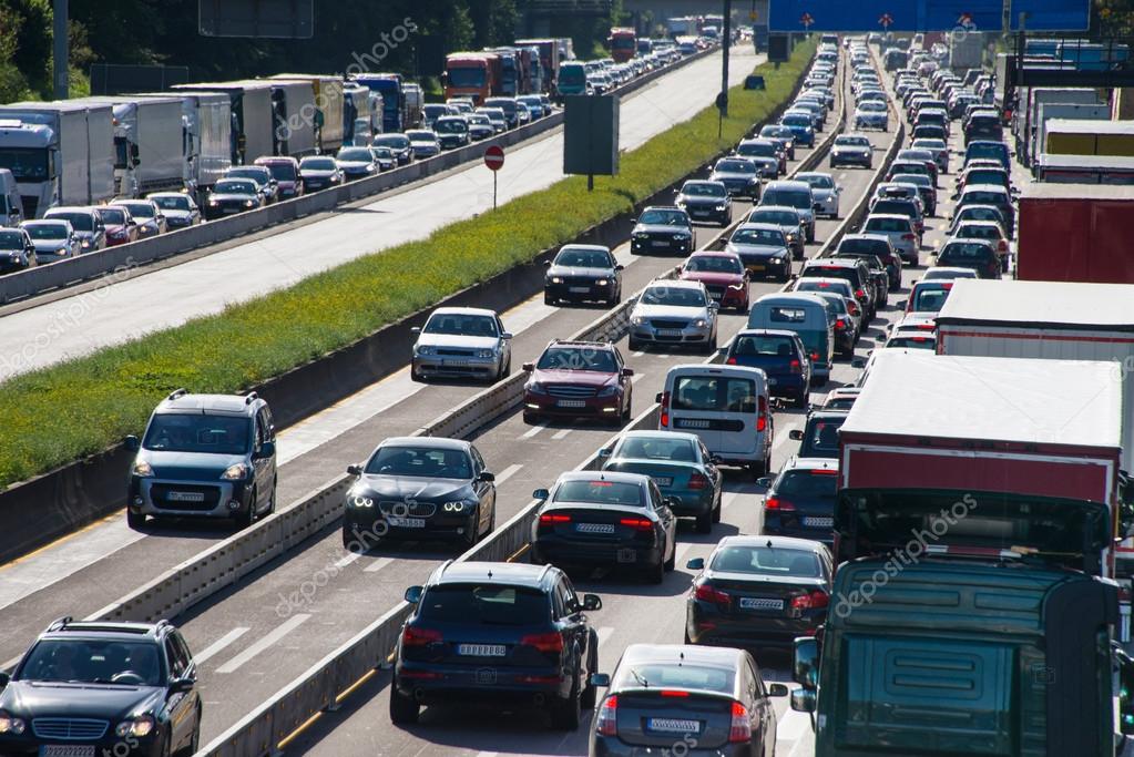 Traffic jam on highway — Stock Photo © XXLPhoto #71670359