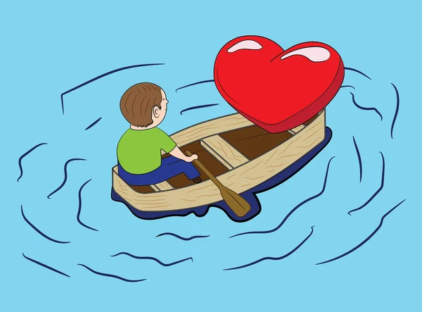 Boat heart illustration Vector Art Stock Images | Depositphotos