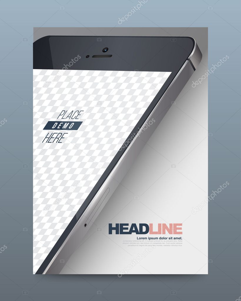 Smartphone brochure flyer design template vector Stock Vector Image by ...