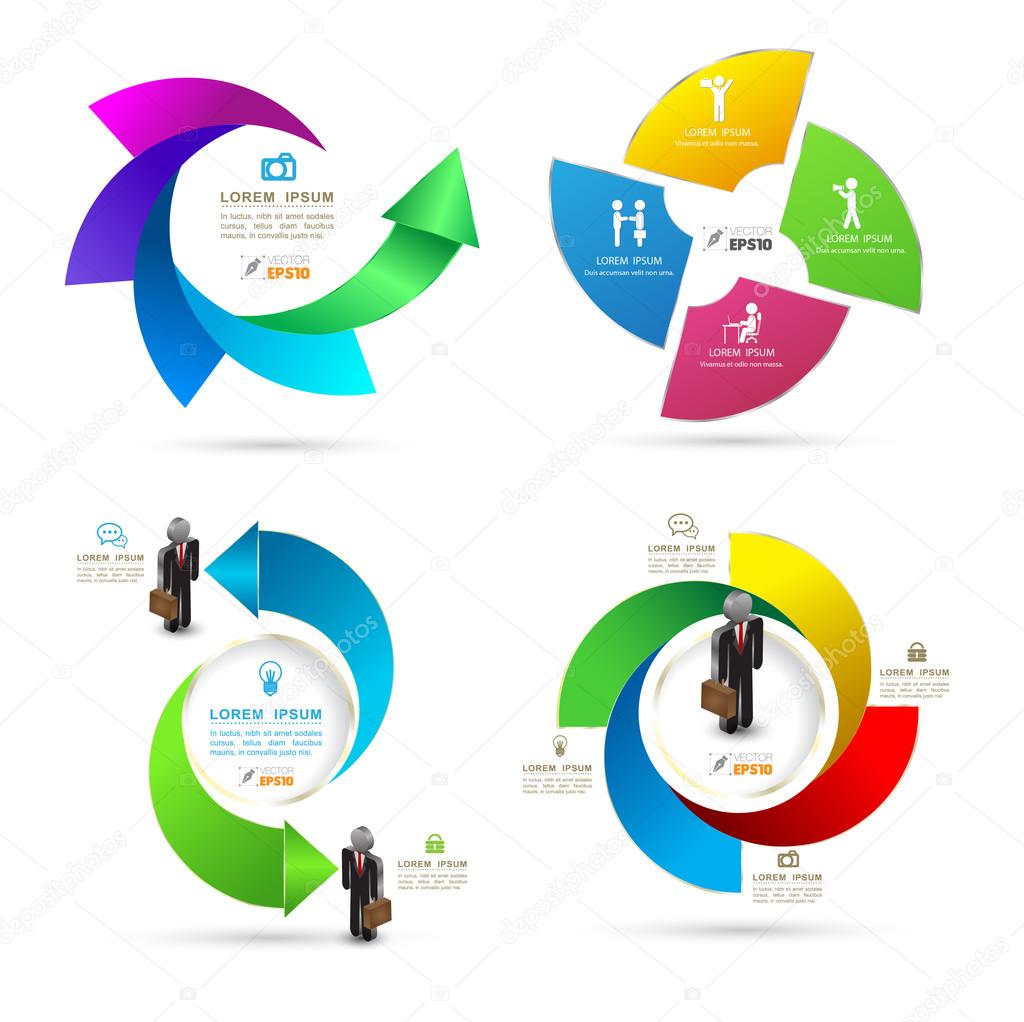 Design rotation template graphic set. Vector illustration. Stock Vector ...