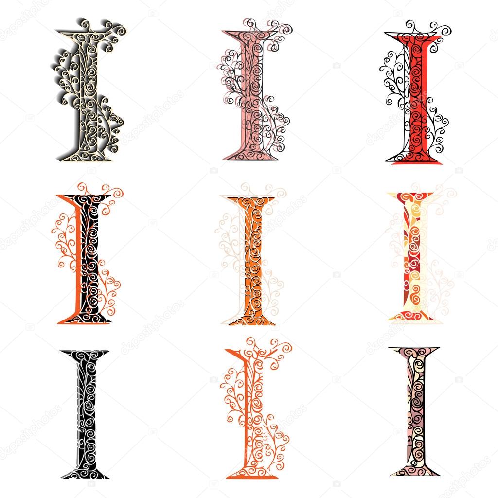 Diverses combinaisons résille lettre I . image vectorielle par Vertyr ...