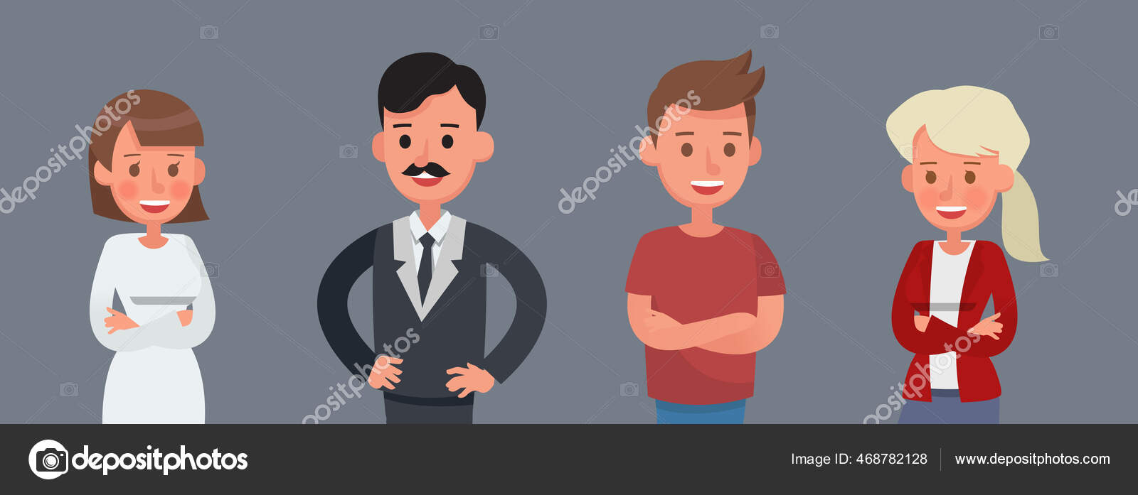 Set Businessman Businesswoman Character Vector Design No6 Stock Vector