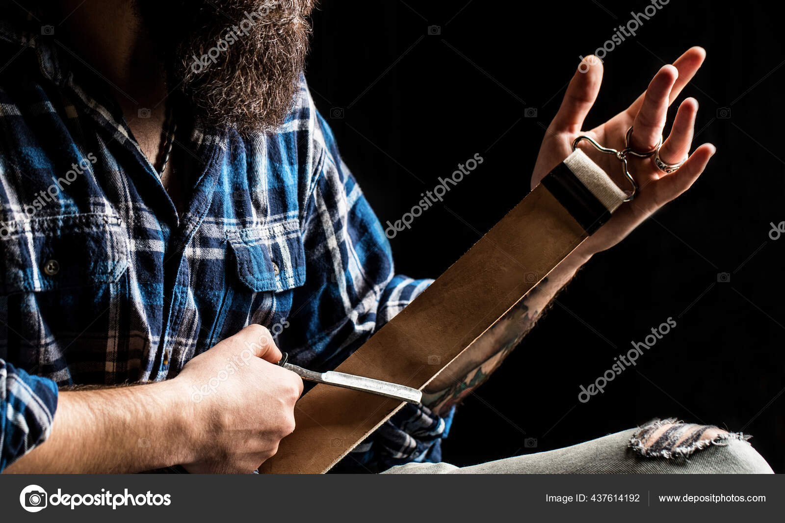 Straight razors, barbershop, beard, blade. Straight razor. Vintage ...