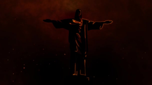 Jesus Christ on the cross with Rays of halo light and beams, sym Stock ...