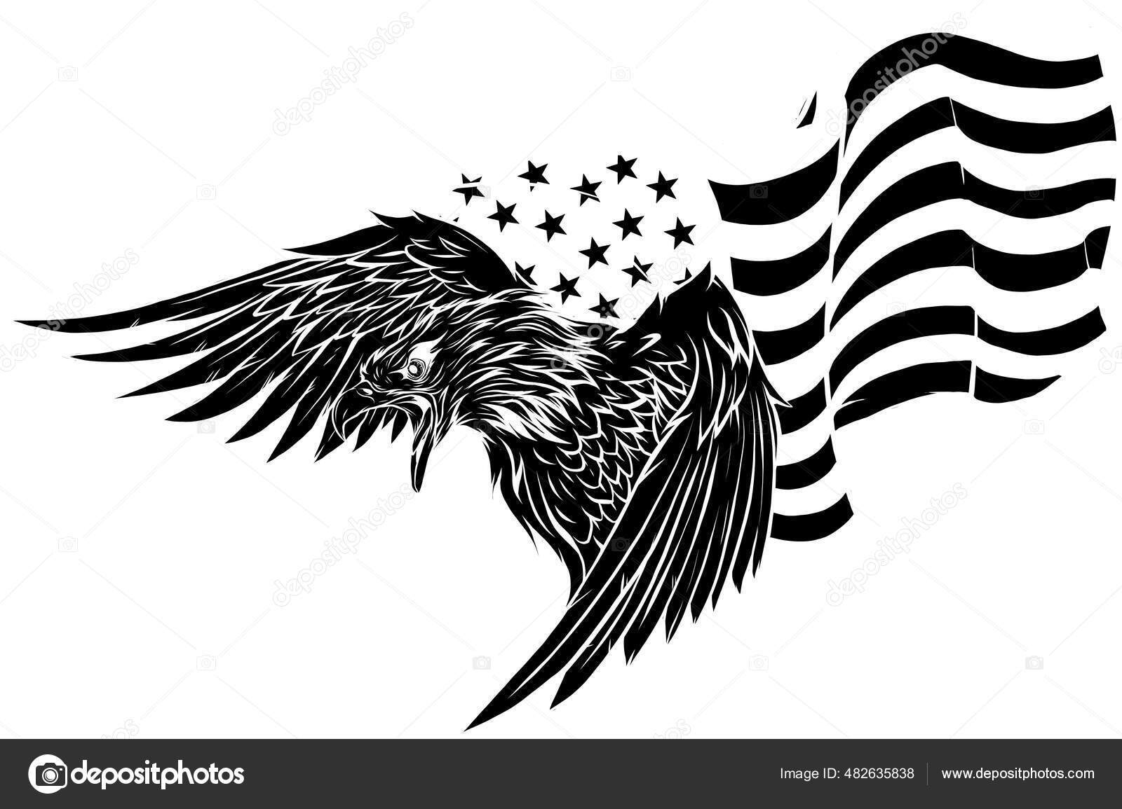 American Eagle Flag Vector
