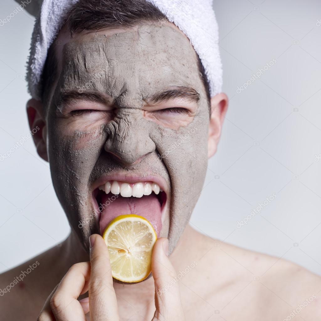 Man with a mud mask on this face Stock Photo by ©PatriciaCH 82270280