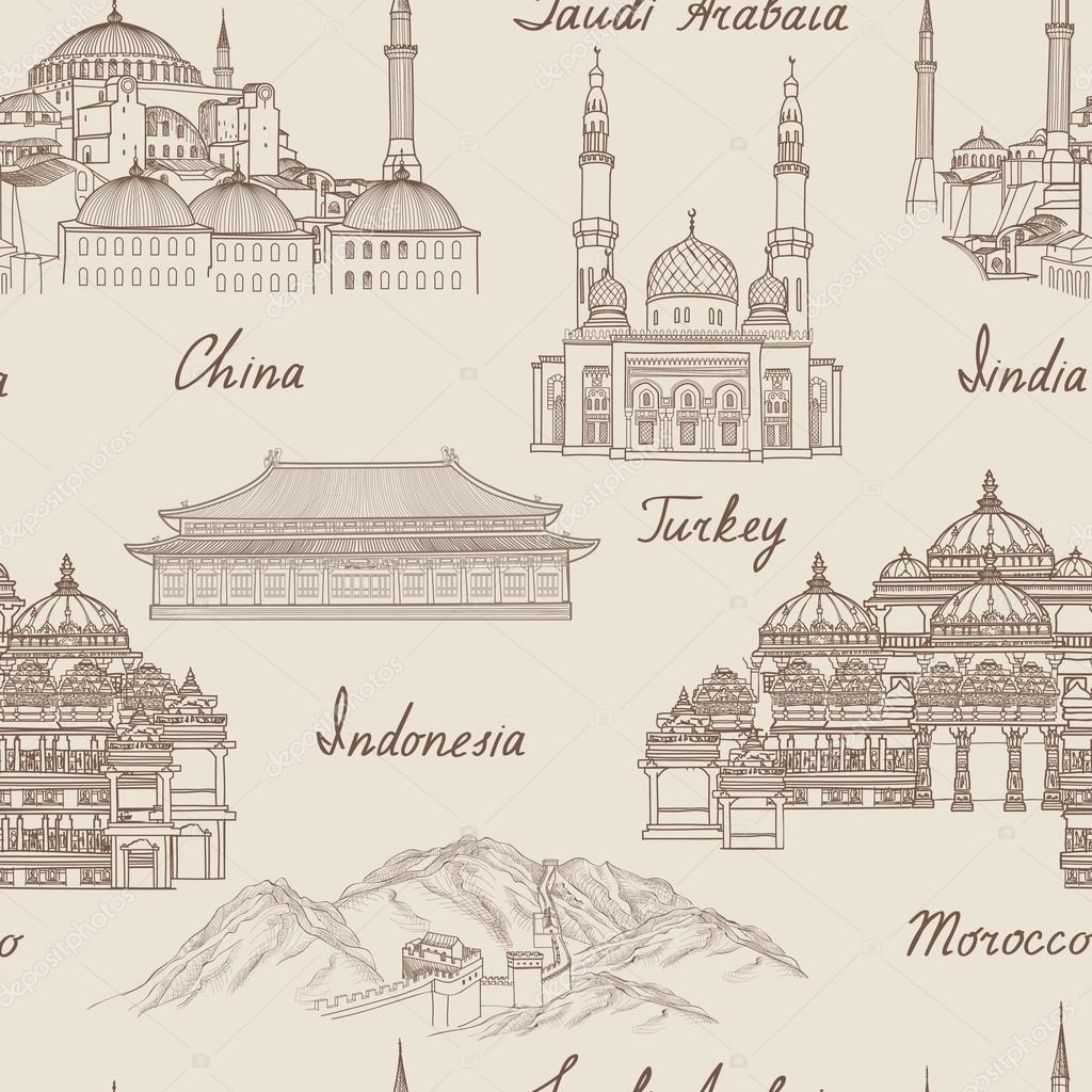 Travel Asia background — Stock Vector © YokoDesign #100367304