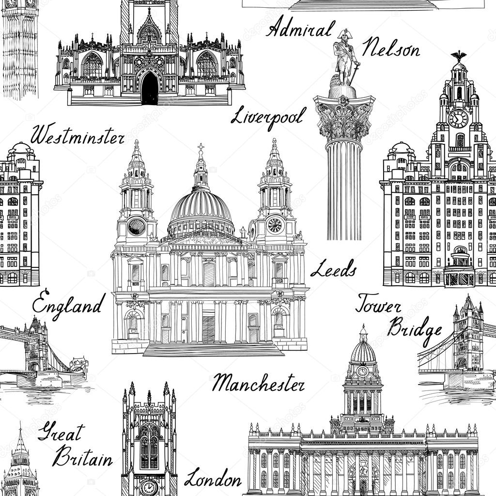 Famous architectural monuments and buildings Stock Vector Image by ...