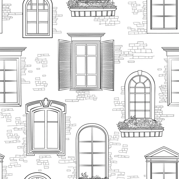 Illustration with windows, seamless pattern — Stock Vector © JMcreation ...