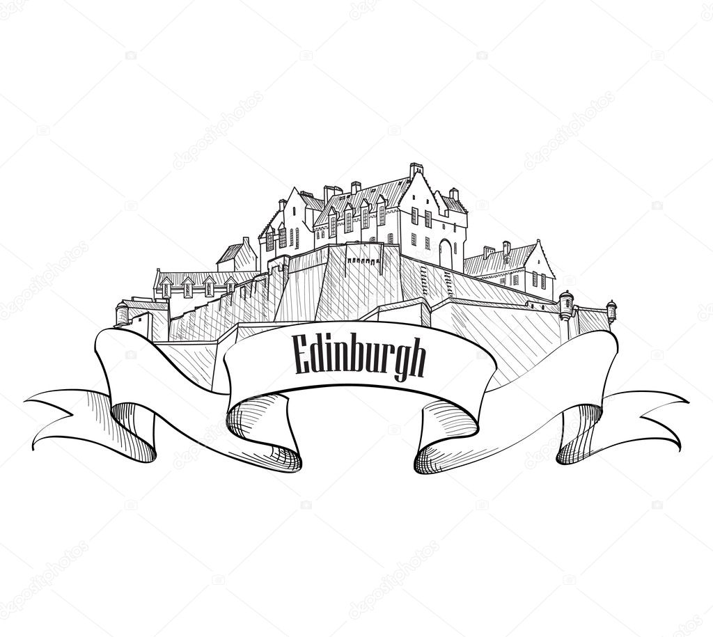 Edinburgh Castle in Scotland — Stock Vector © YokoDesign #76882759