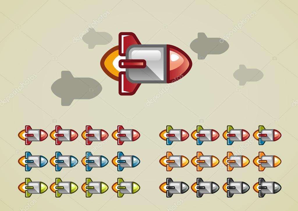 Flying rockets animation for video games Stock Vector Image by ©yurakr ...
