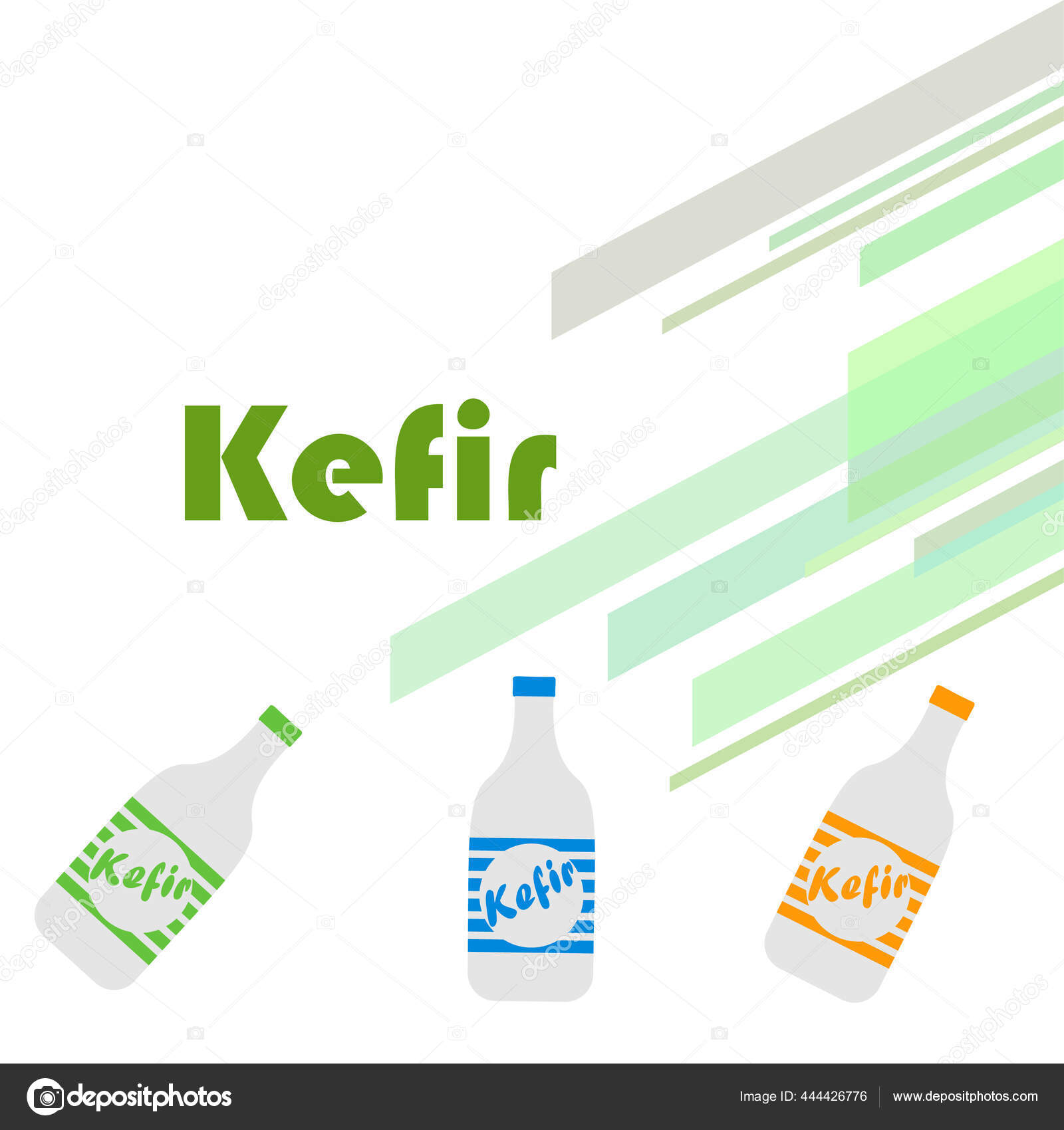Vector Illustration Kefir Bottles Background Stock Vector by ...