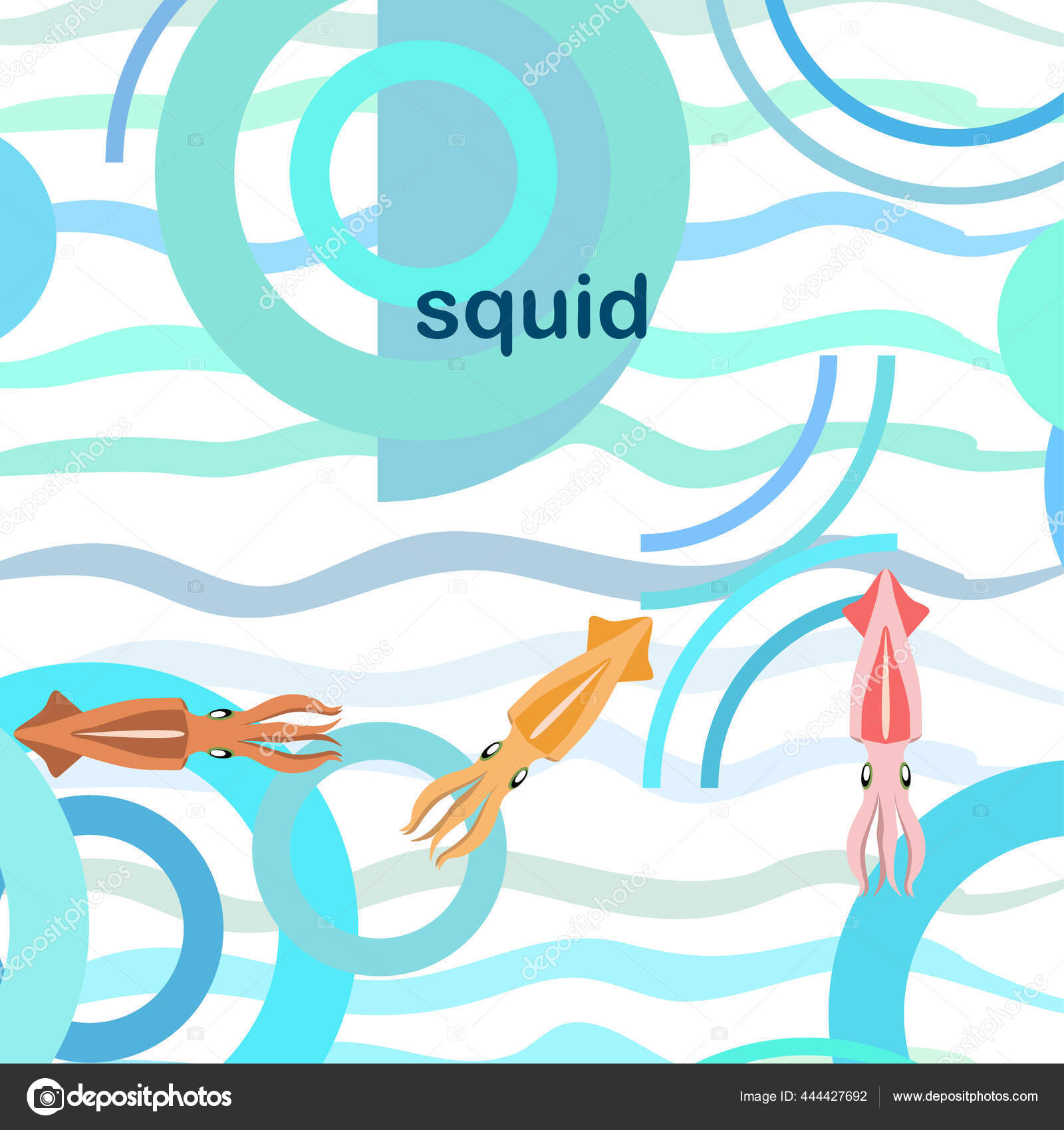 Squid Fresh Seafood Vector Background Stock Vector by ©natali7ekim ...