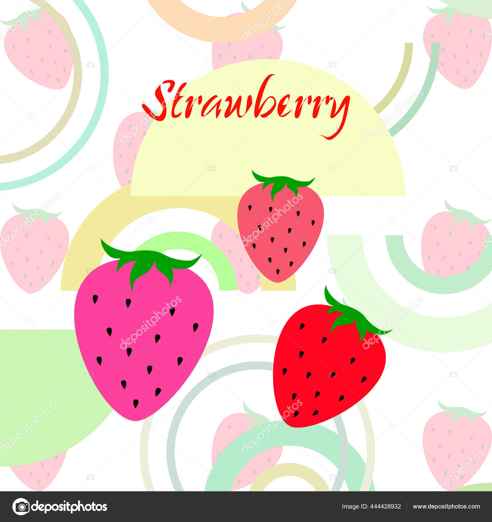 Fresas Vector Fondo Fondo Pantalla Digital Vector de stock #444428932 ...