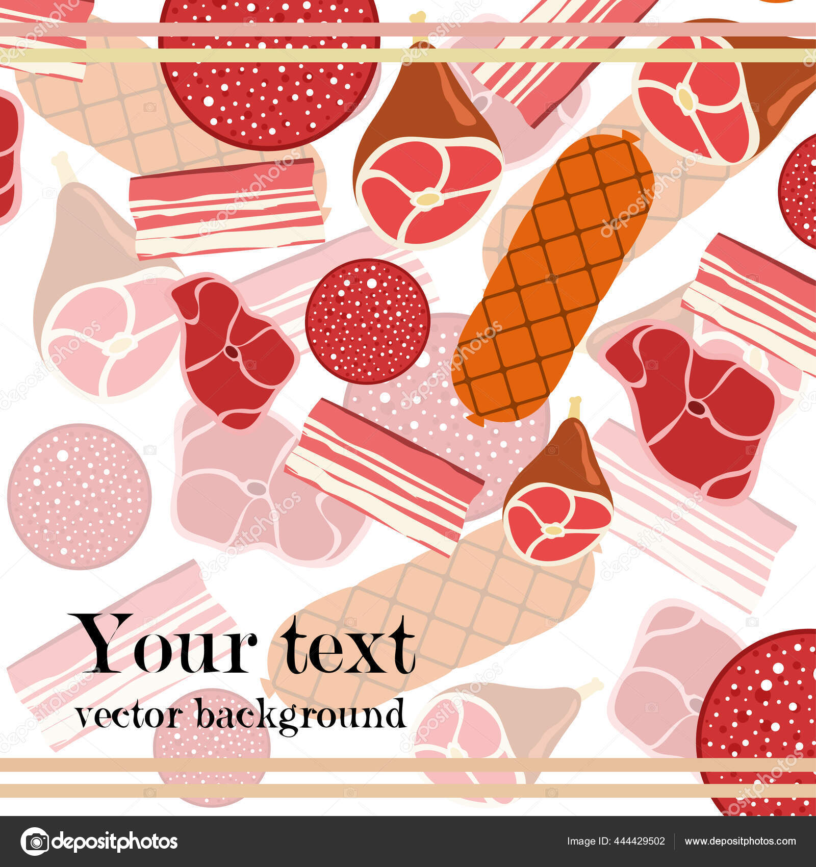 Meat Products Vector Background Digital Wallpaper Stock Vector by ...