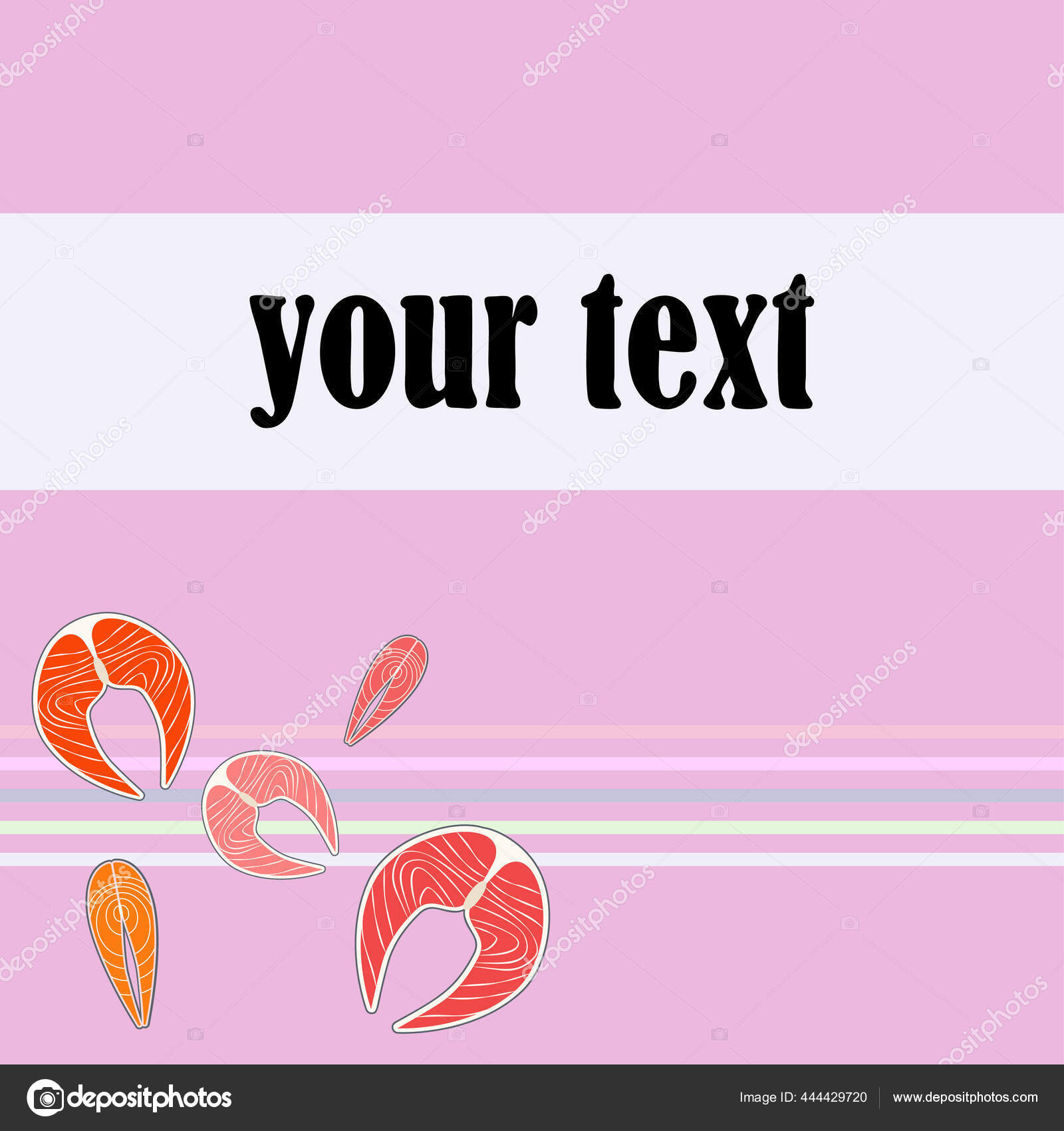 Ilustración Vectorial Filetes Pescado Diseño Alimentos Restaurantes ...