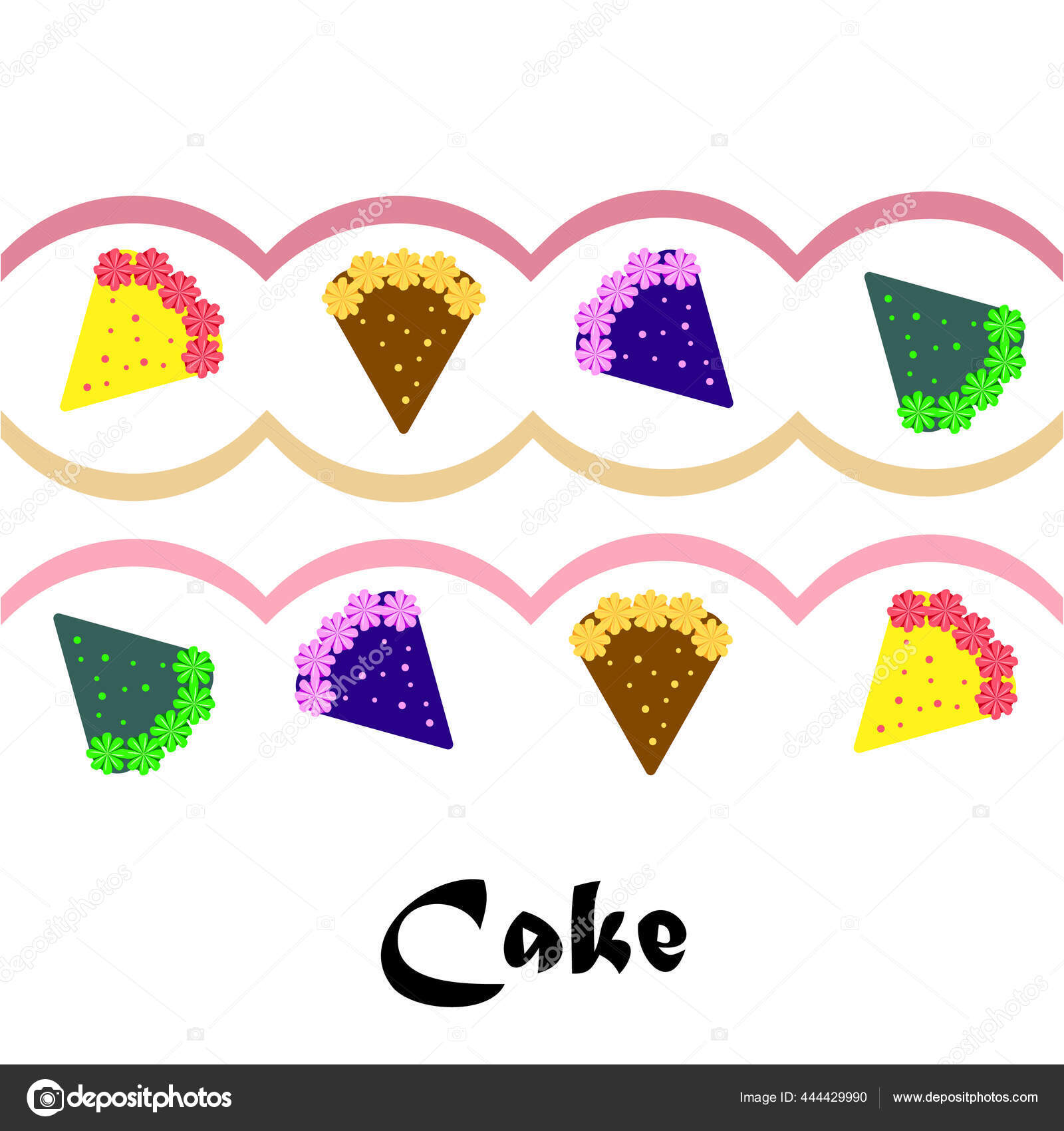 Cake Slices Vector Illustration Background Stock Vector by ©natali7ekim ...