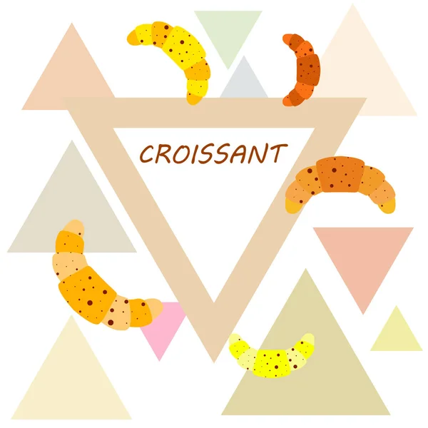 Fresh Croissants Lettering Vector Background Stock Vector by ...