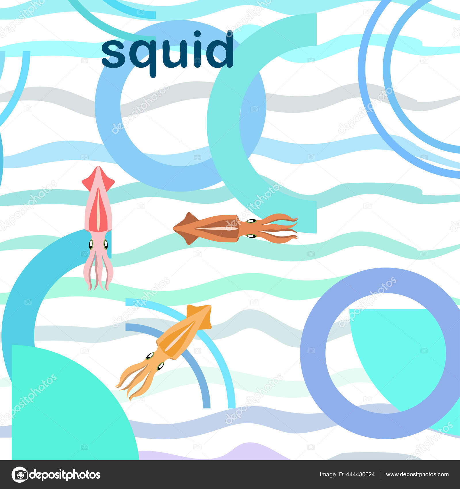 Squid Fresh Seafood Vector Background Stock Vector Image by ...