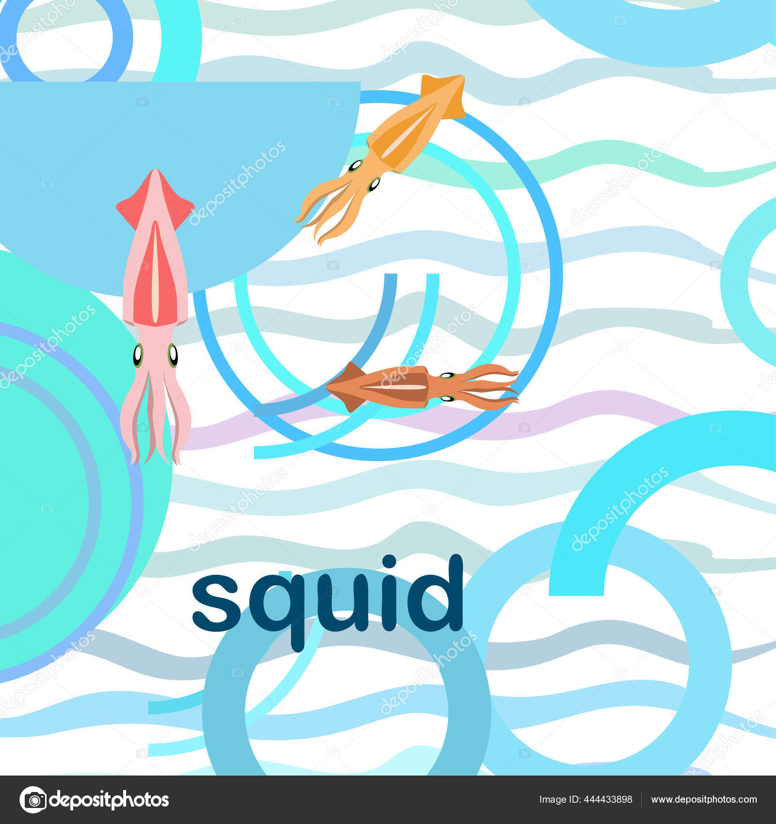 Squid Fresh Seafood Vector Background Stock Vector by ©natali7ekim ...