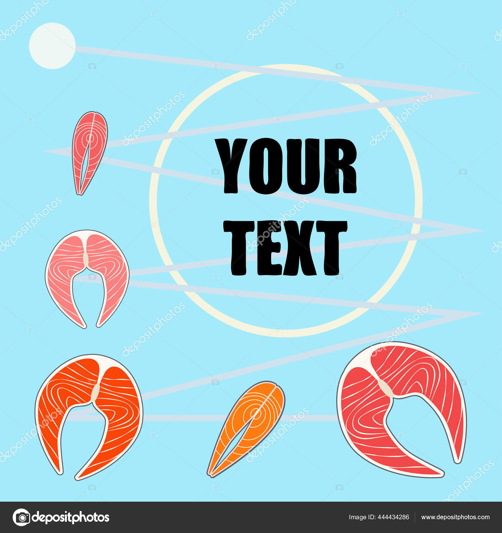 Vector Illustration Fish Steaks Food Restaurant Design Stock Vector by ...