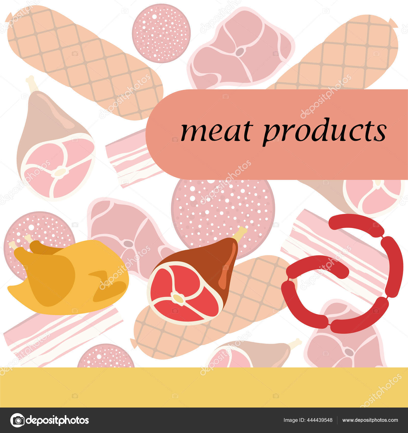 Meat Products Vector Background Digital Wallpaper Stock Vector Image by ...