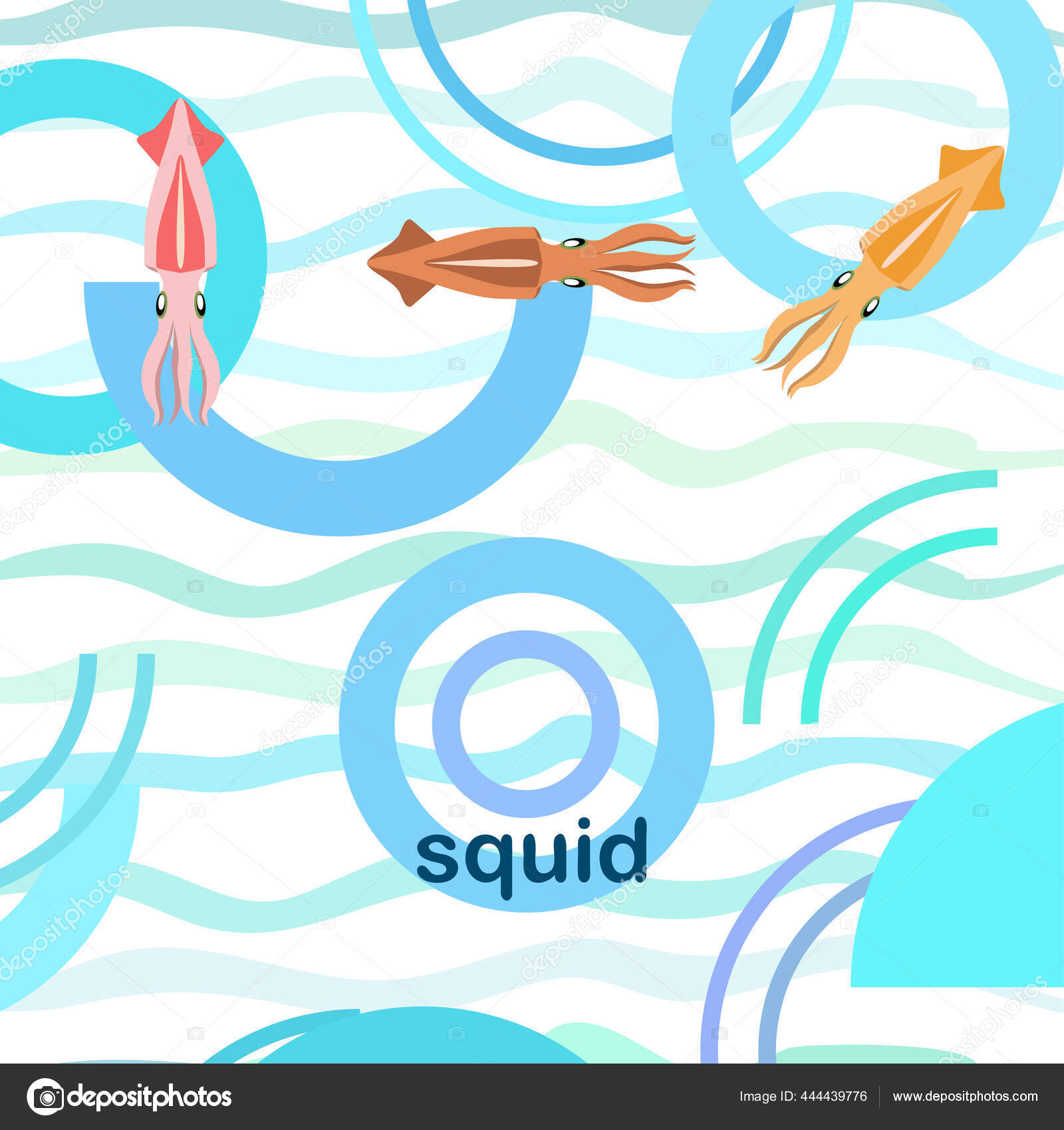 Squid Fresh Seafood Vector Background Stock Vector by ©natali7ekim ...