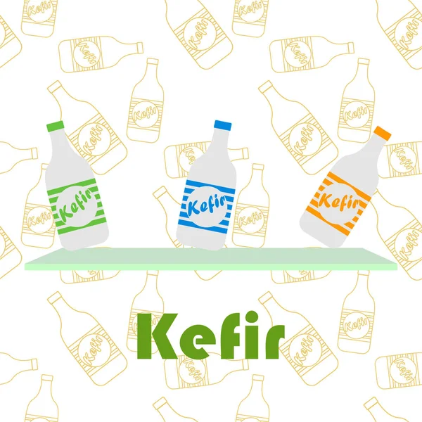 Vector Illustration Kefir Bottles Background Stock Vector Image by ...