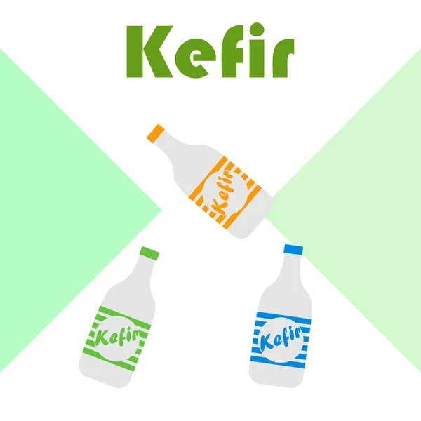 Vector Illustration Kefir Bottles Background Stock Vector Image by ...