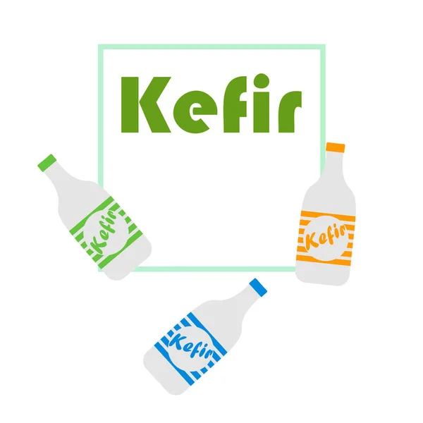 Vector Illustration Kefir Bottles Background Stock Vector Image by ...