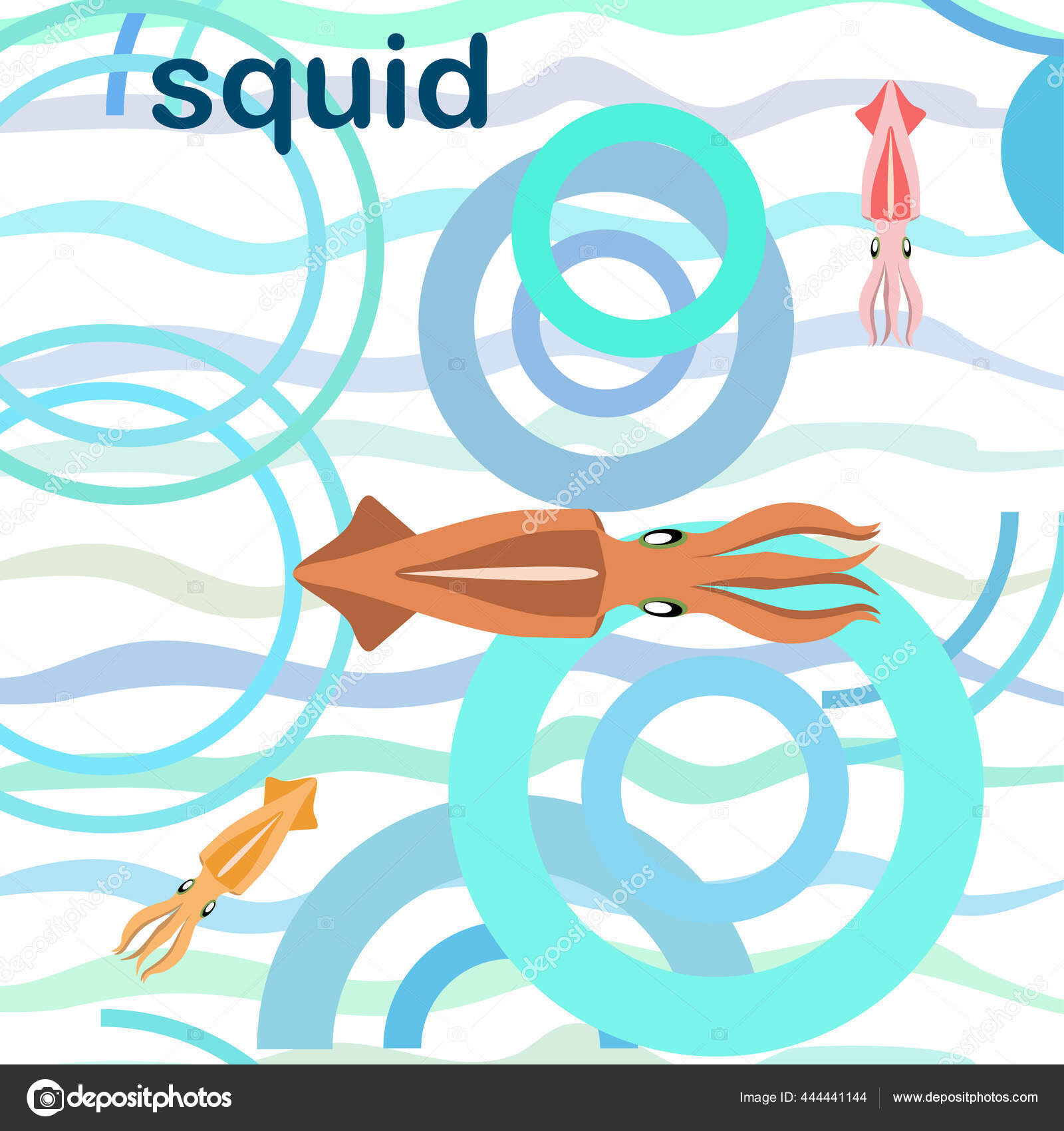 Squid Fresh Seafood Vector Background Stock Vector Image by ...