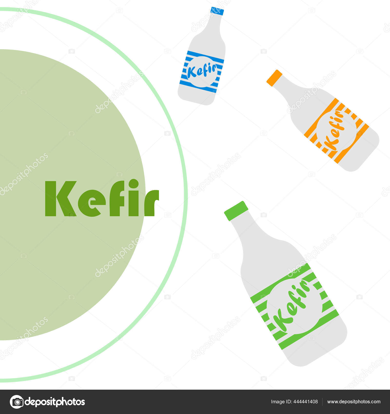 Vector Illustration Kefir Bottles Background Stock Vector Image by ...