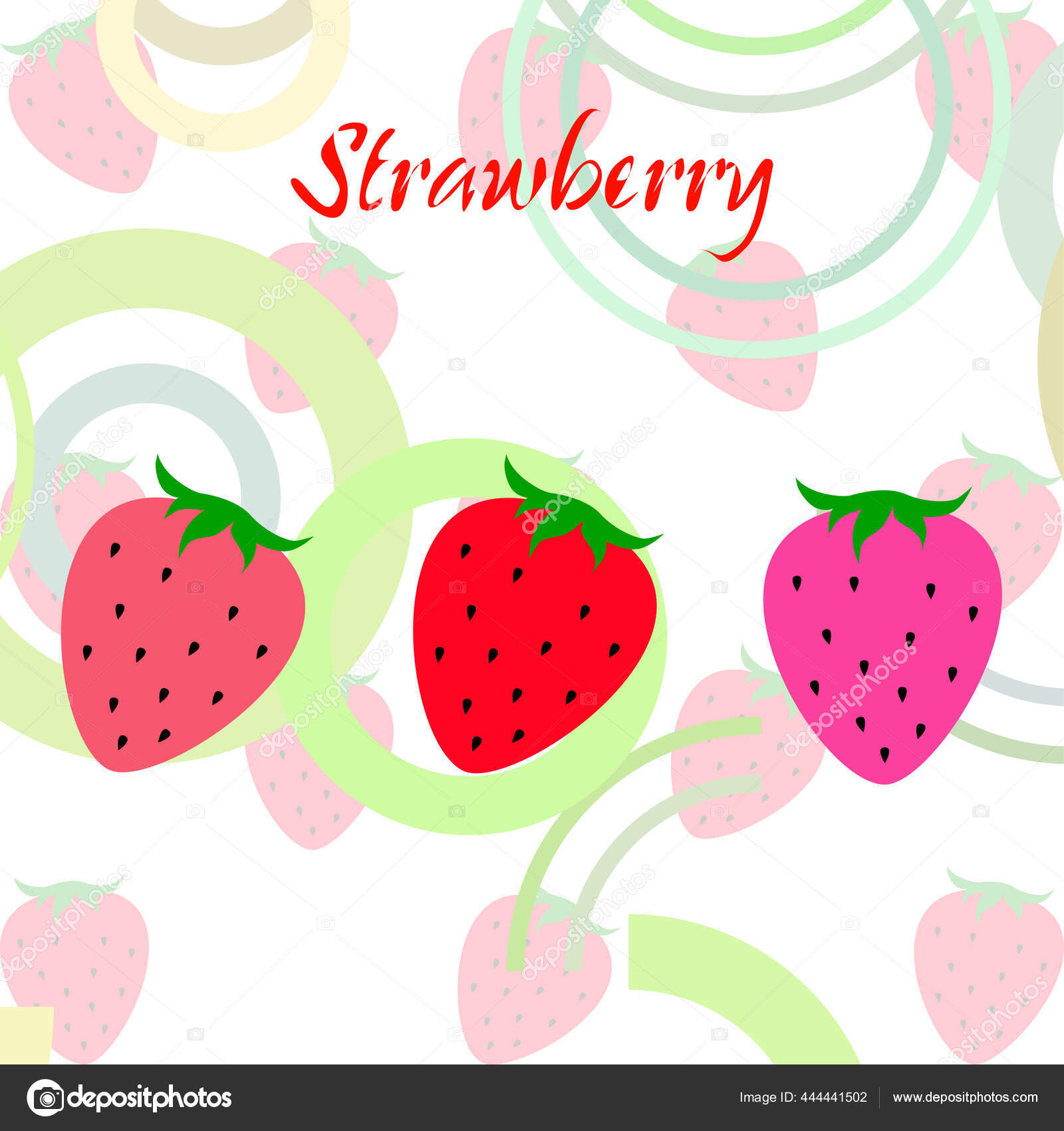 Strawberries Vector Background Digital Wallpaper Stock Vector by ...