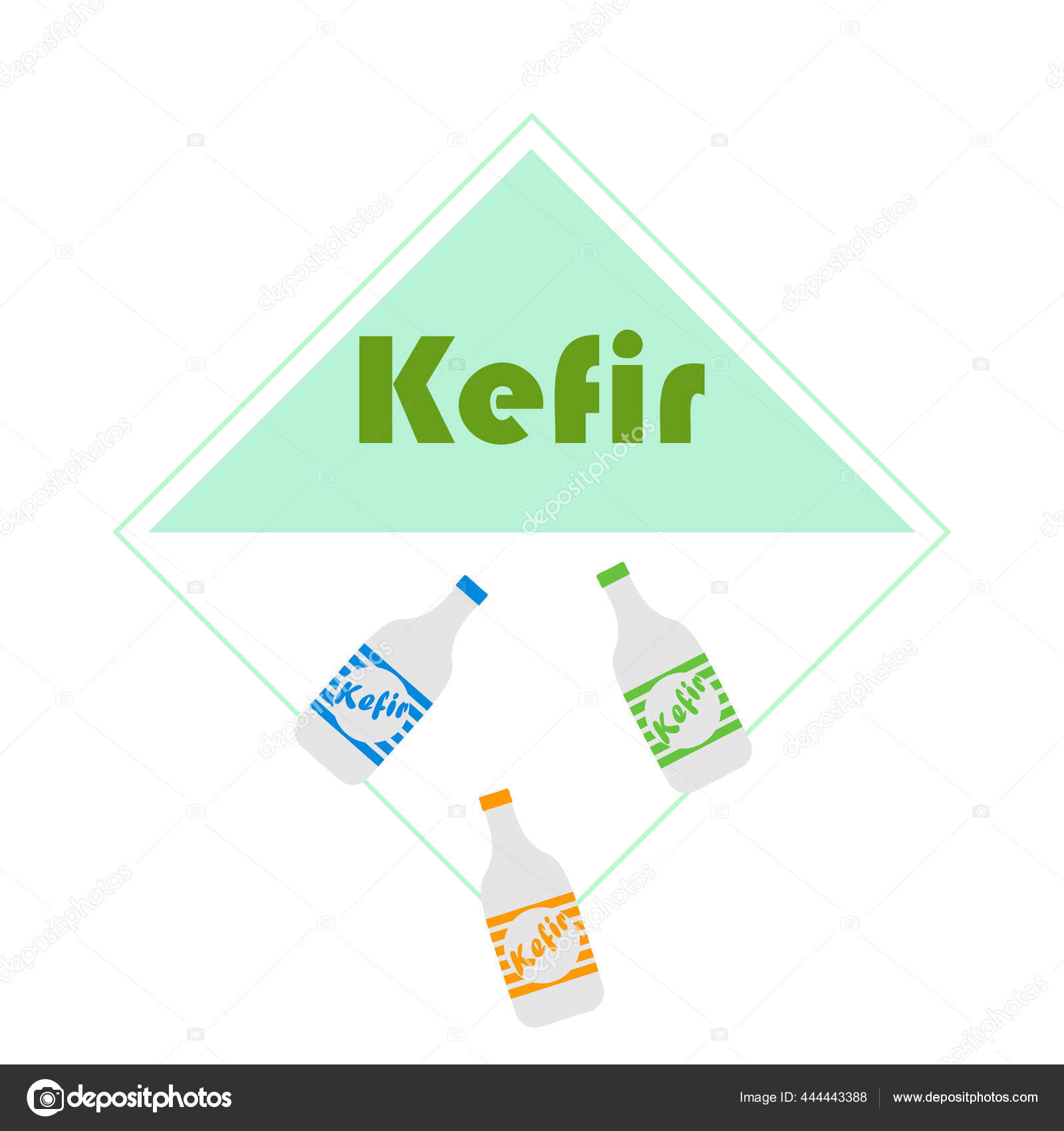 Vector Illustration Kefir Bottles Background Stock Vector Image by ...