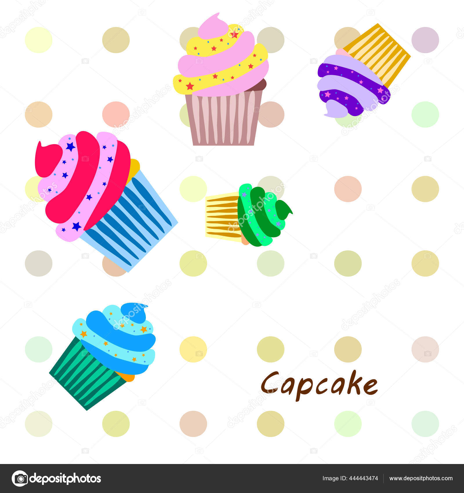 Dulces Postres Vector Ilustración Fondo Vector de Stock de ©natali7ekim ...