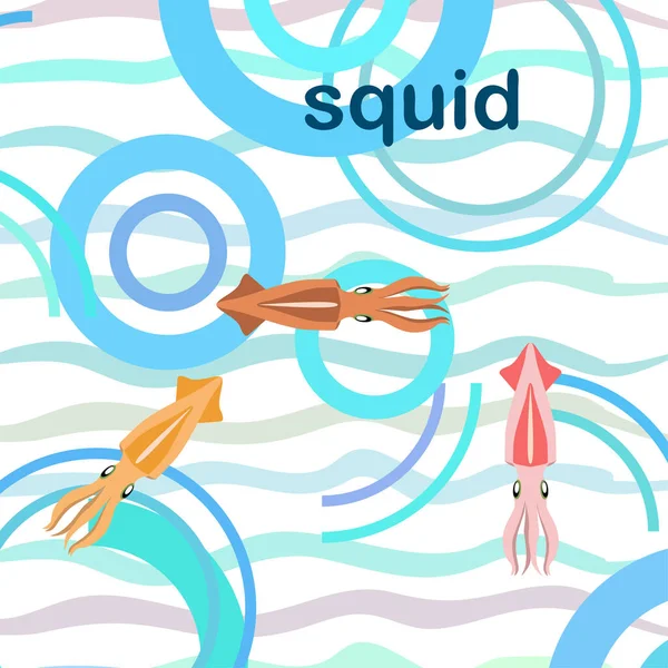 Squid Fresh Seafood Vector Background Stock Vector by ©natali7ekim ...