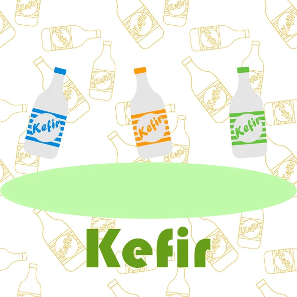 Vector Illustration Kefir Bottles Background Stock Vector Image by ...