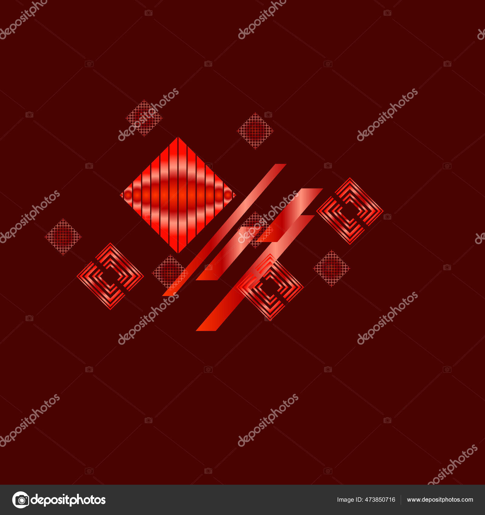 Red Rhombus Red Background Vector Illustration Stock Vector by ...