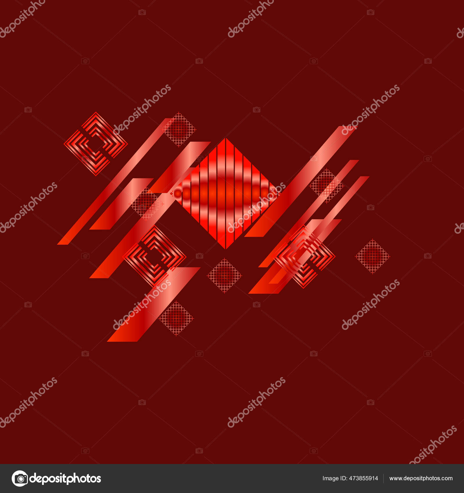 Rombo Rojo Sobre Fondo Rojo Ilustración Vectorial Vector de stock ...