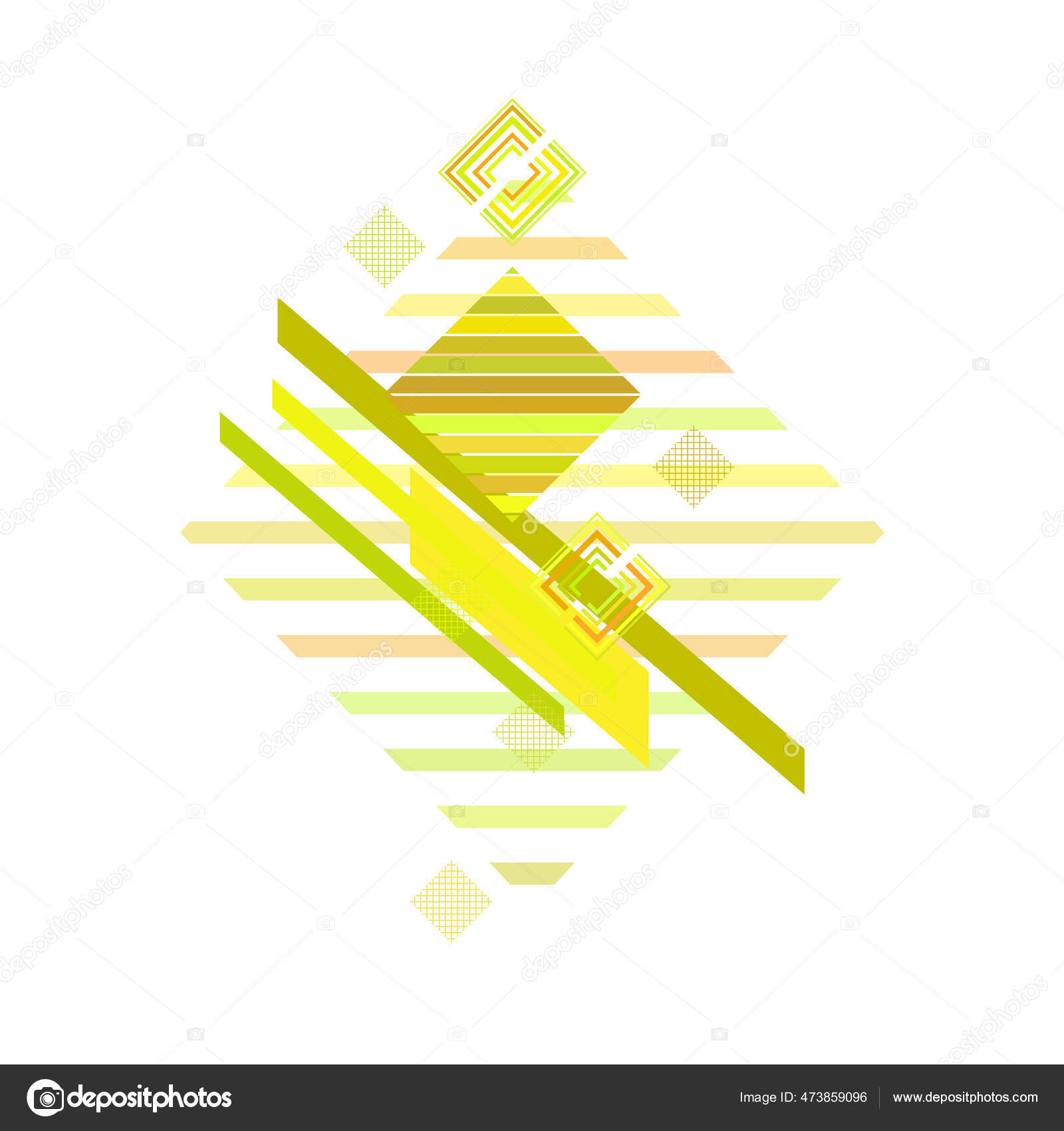 Rombo Amarillo Sobre Fondo Blanco Ilustración Vectorial Vector de stock ...