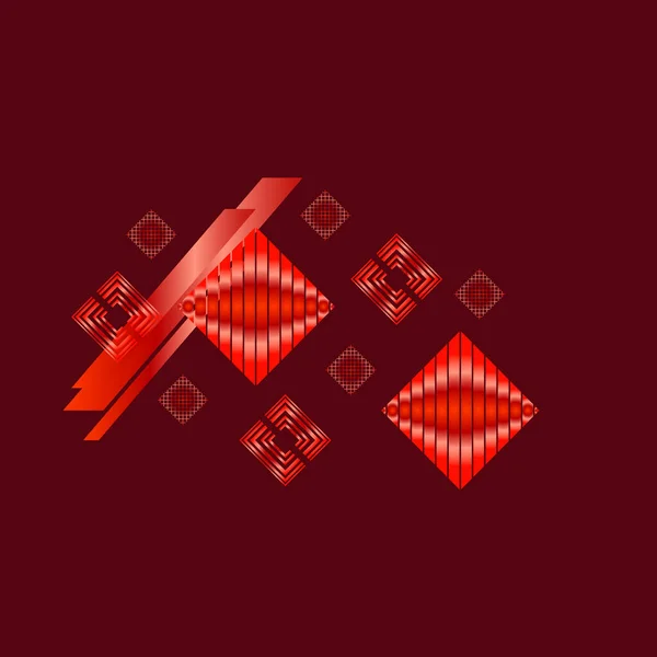 Rombo Rojo Sobre Fondo Rojo Ilustración Vectorial Vector de stock ...