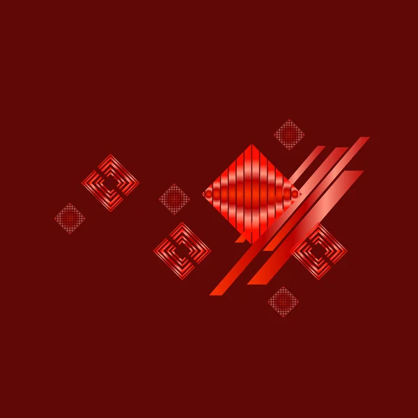 Rombo Rojo Sobre Fondo Rojo Ilustración Vectorial Vector de stock ...