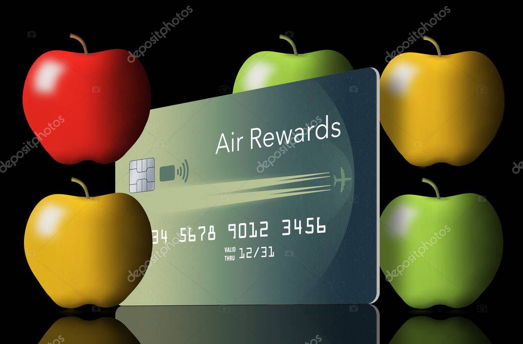 Las manzanas se ven con una tarjeta de crédito de recompensas aéreas ...