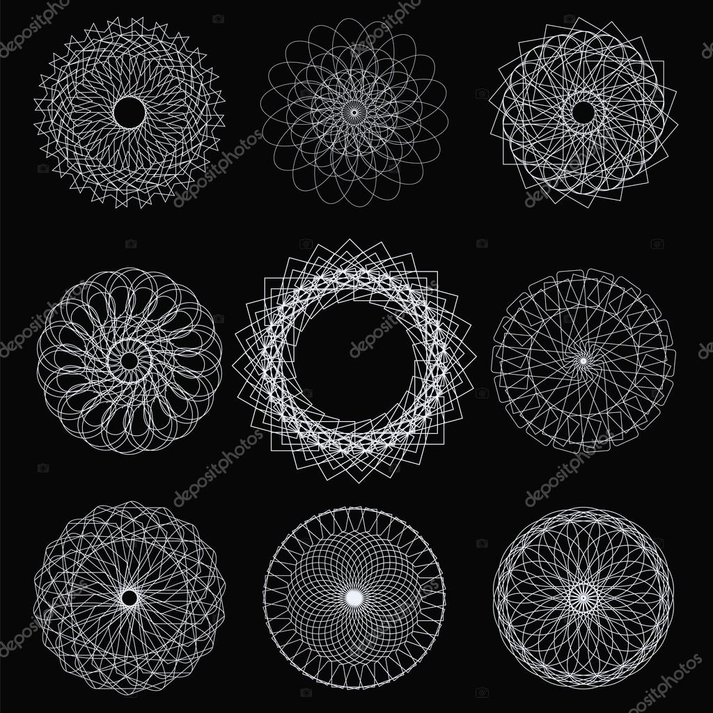 Set of Circle Geometric Ornaments Stock Vector Image by ©valeo6 #105838294