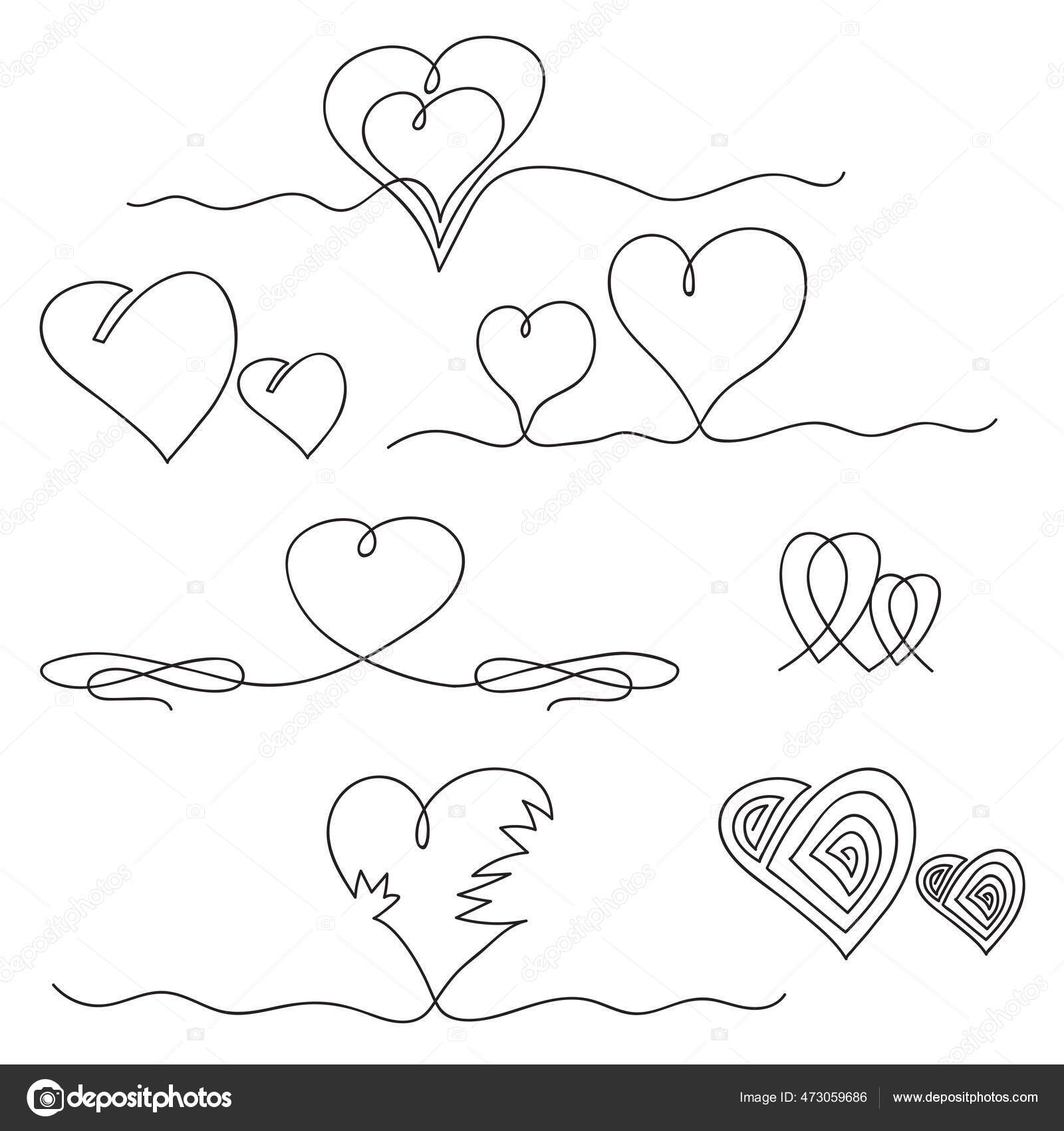 One Continuous Line Drawing Heart Icon. Symbol of Love. Elegant Wedding ...