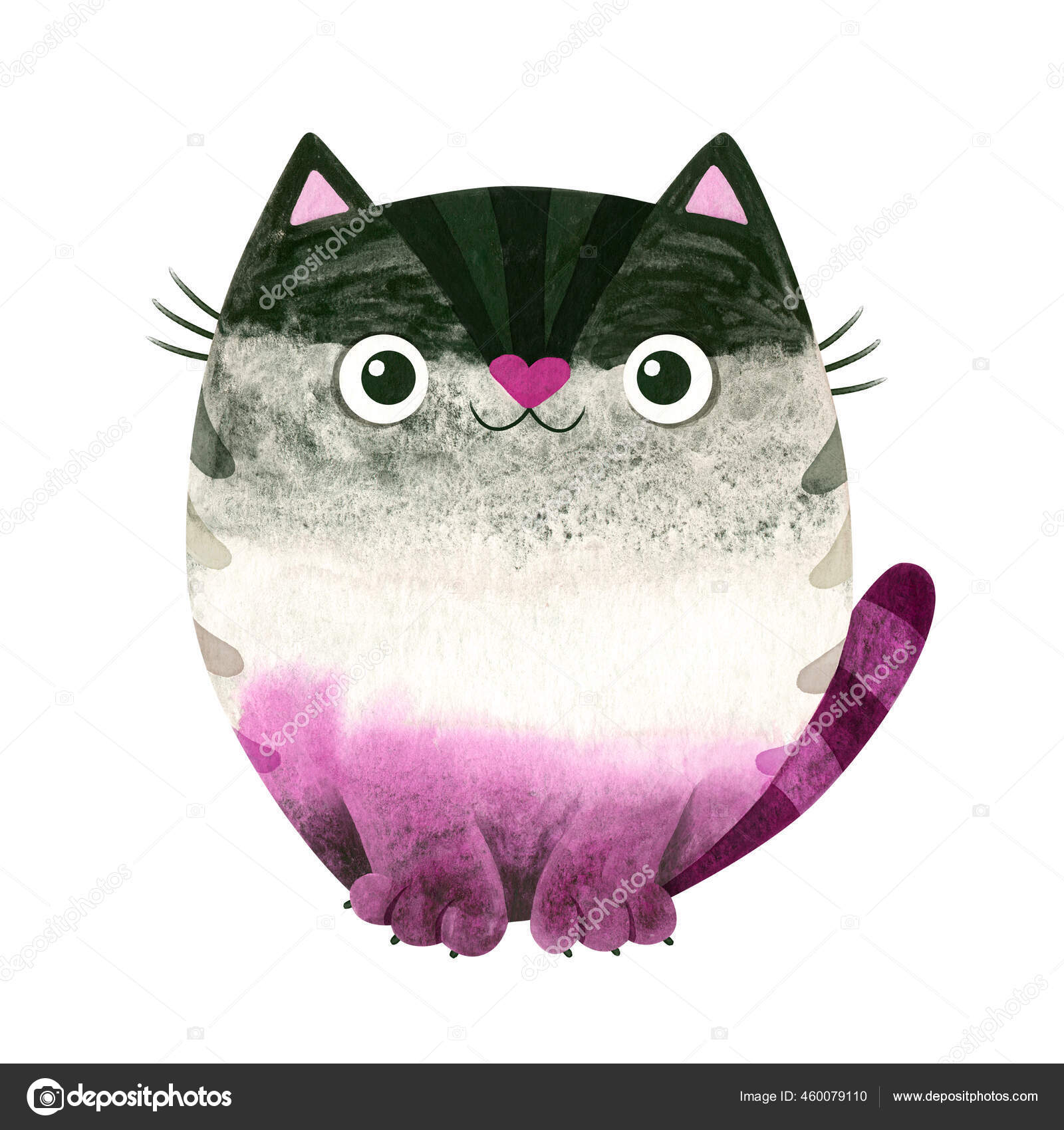 Asexual Pride Watercolor Clipart Lgbt Art Rainbow Cat Asexual Stickers ...