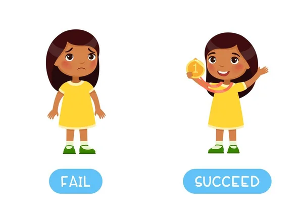 Real Fake Antonyms Word Card Vector Template Flashcard English Language ...